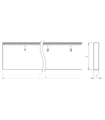 Stainless Steel Ruler 24" with INCH graduation, laser marking, packed ...