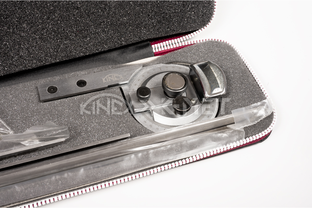 Universal Bevel Protractor KINEX/K-MET with Magnifying Glass, 4 Rules ...