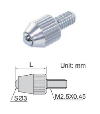 Ball Point INSIZE 17mm, M2.5x0.45mm, Carbide (6282-0110) | Measuring ...