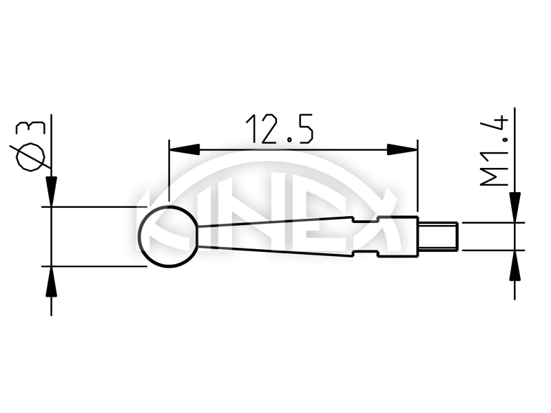 Short probe 12.5mm d=3mm for S_Dial Test (905.2242) | Measuring tools KINEX