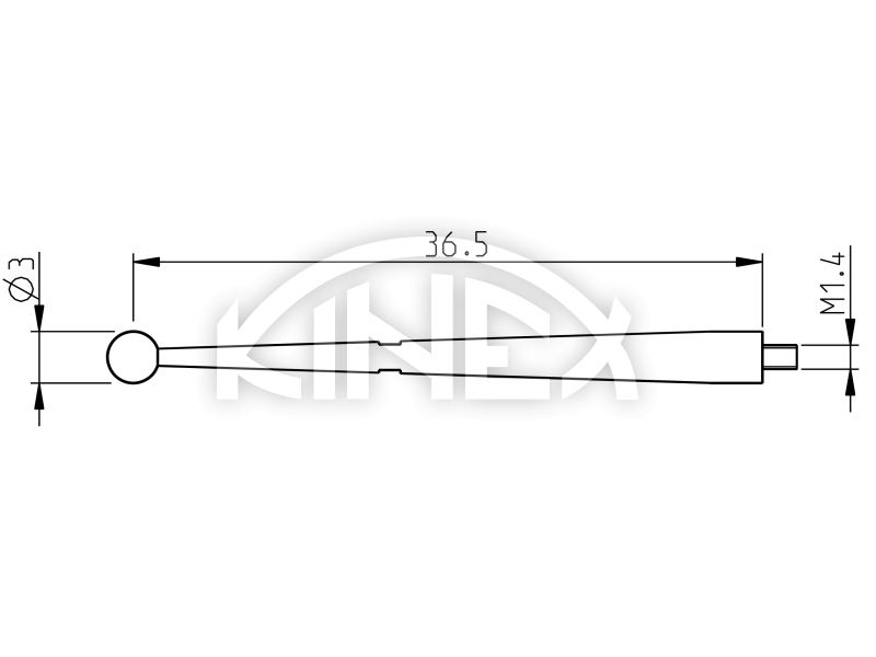 Long probe 36.5mm d=3mm for S_Dial Test (905.2245) | Measuring tools KINEX
